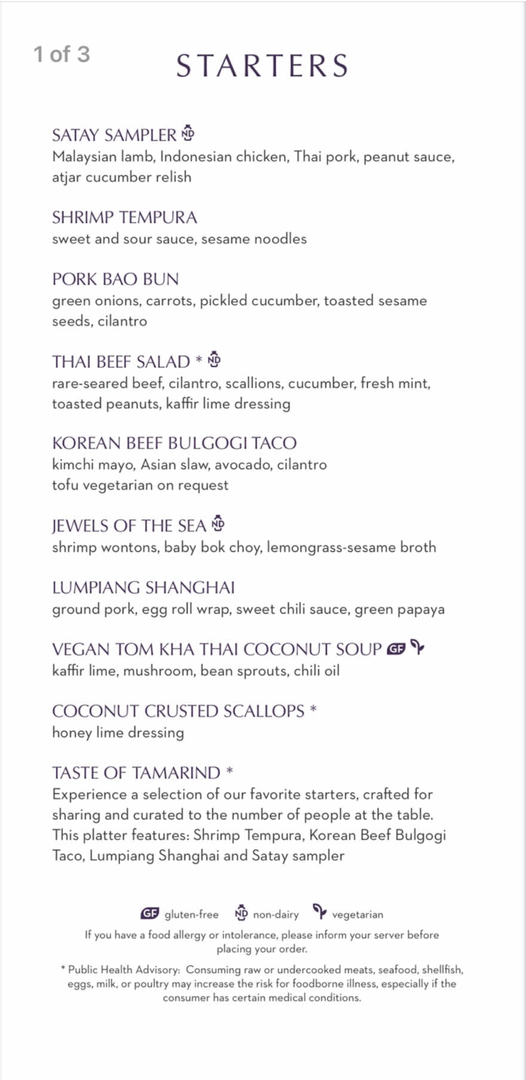 Holland America Line Refreshes Tamarind Menu