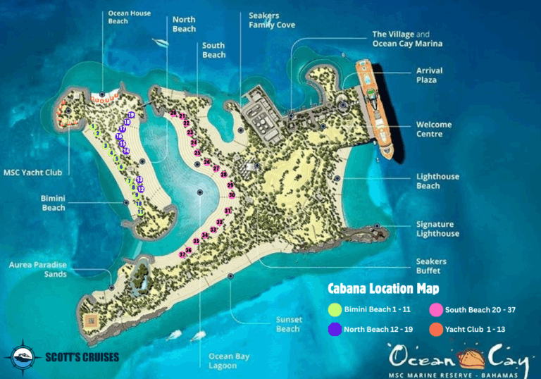 Your Guide to Renting a Cabana at Ocean Cay – With Cabana Map!